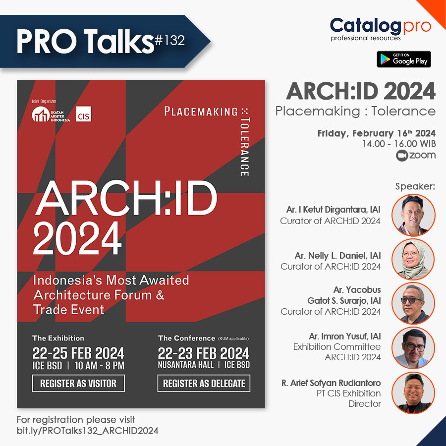 Catalog Pro | CatalogPro News : PRO TALKS - PRO Talks with ARCH:ID 2024 Placemaking : Tolerance