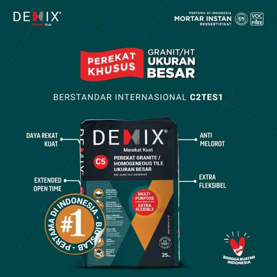 Catalog Pro | CatalogPro News : DEMIX - Demix C5 Perekat Granite/Homogeneous Tile Ukuran Besar